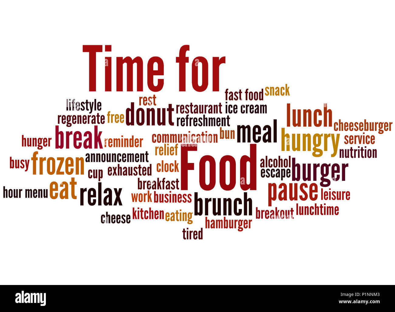 Time for Food, word cloud concept on white background Stock Photo - Alamy