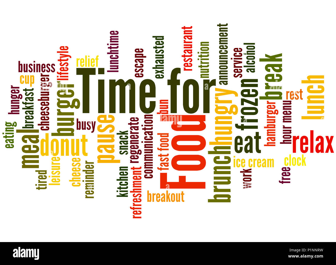 Time for Food, word cloud concept on white background Stock Photo - Alamy