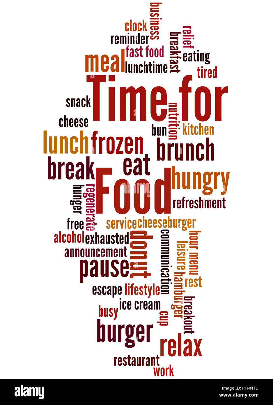 Time for Food, word cloud concept on white background Stock Photo - Alamy