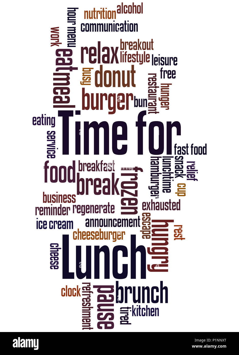 Time for Lunch, word cloud concept on white background Stock Photo - Alamy