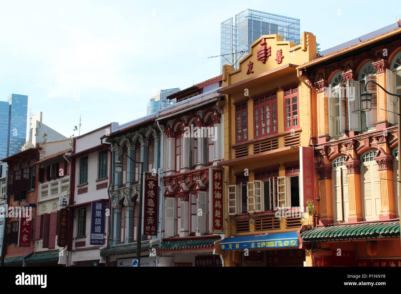 Buildings on Upper Cross Street in Chinatown (Singapore Stock Photo - Alamy