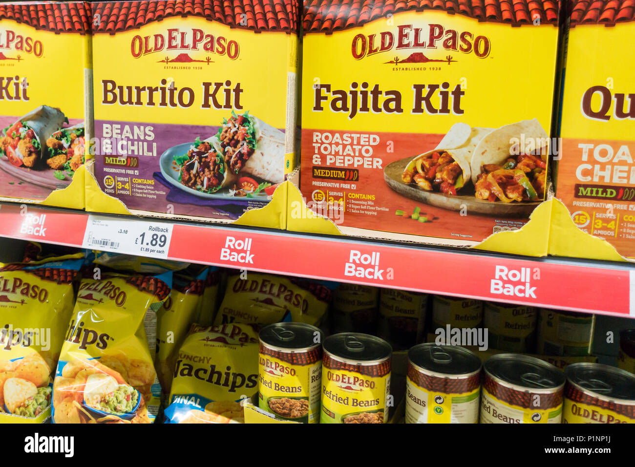 Some Old El Paso items for sale in a British supermarket Stock Photo ...