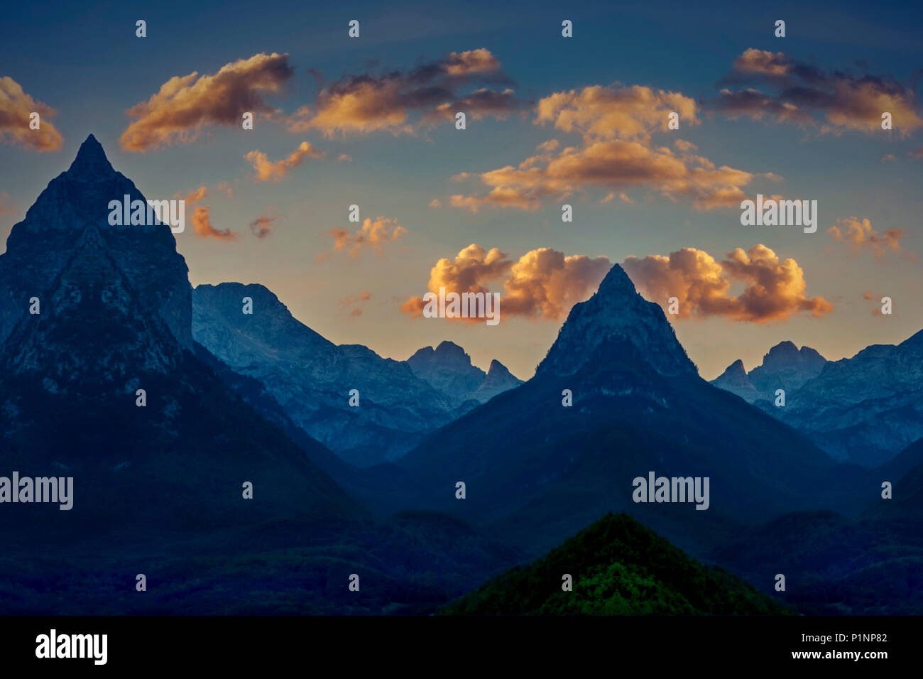 Blue desert outlandish landscape. Abstract background of fantasy world ...