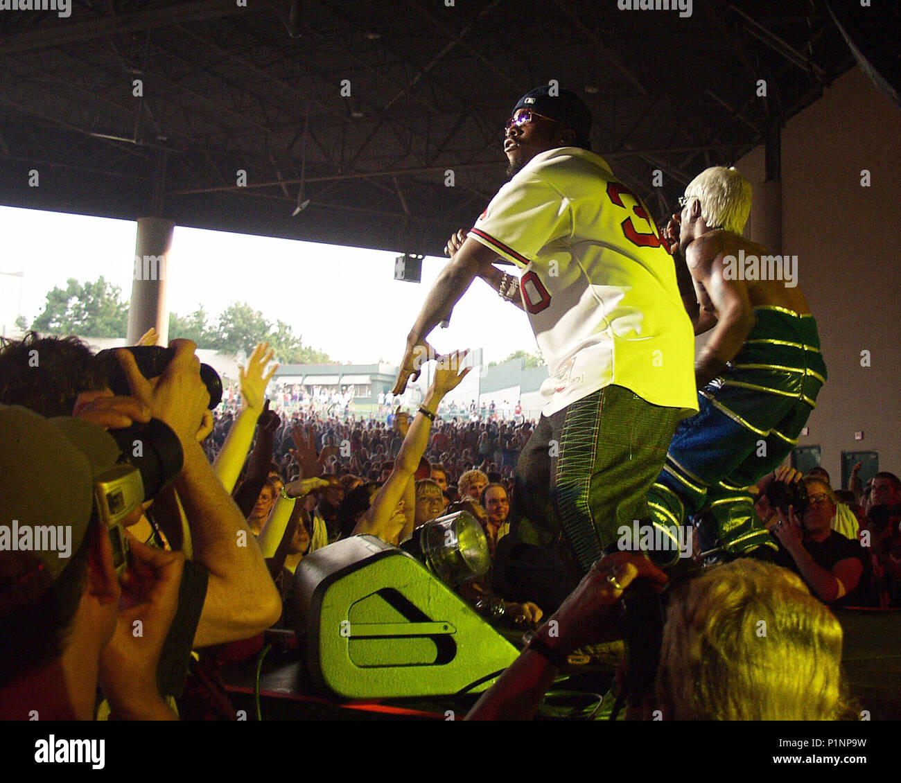 ATLANTA, GA - July 11: Big Boi and Andre 3000 of OutKast perform to a ...