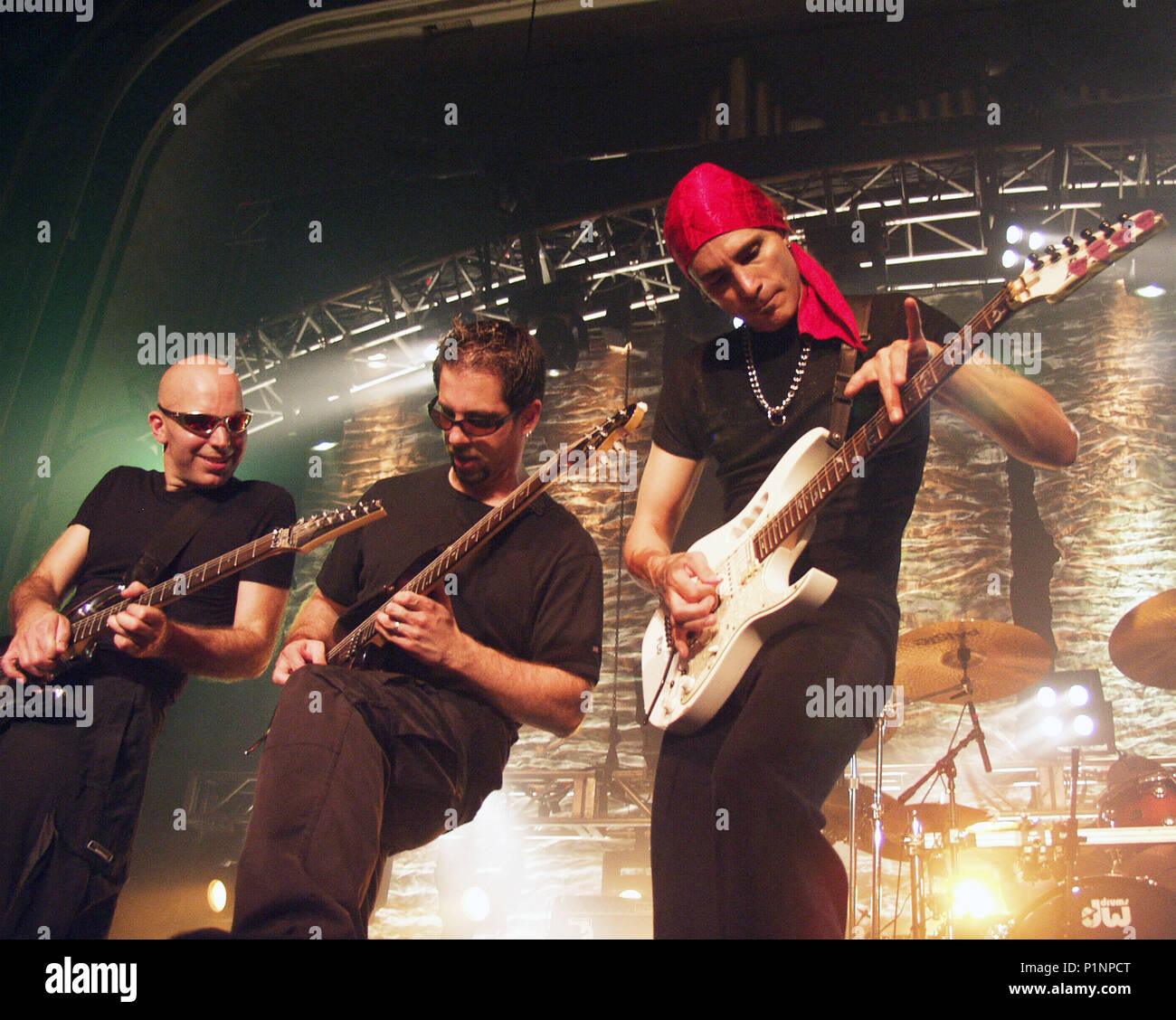 ATLANTA, GA - JULY 19: Joe Satriani, John Petrucci, and Steve Vai ...