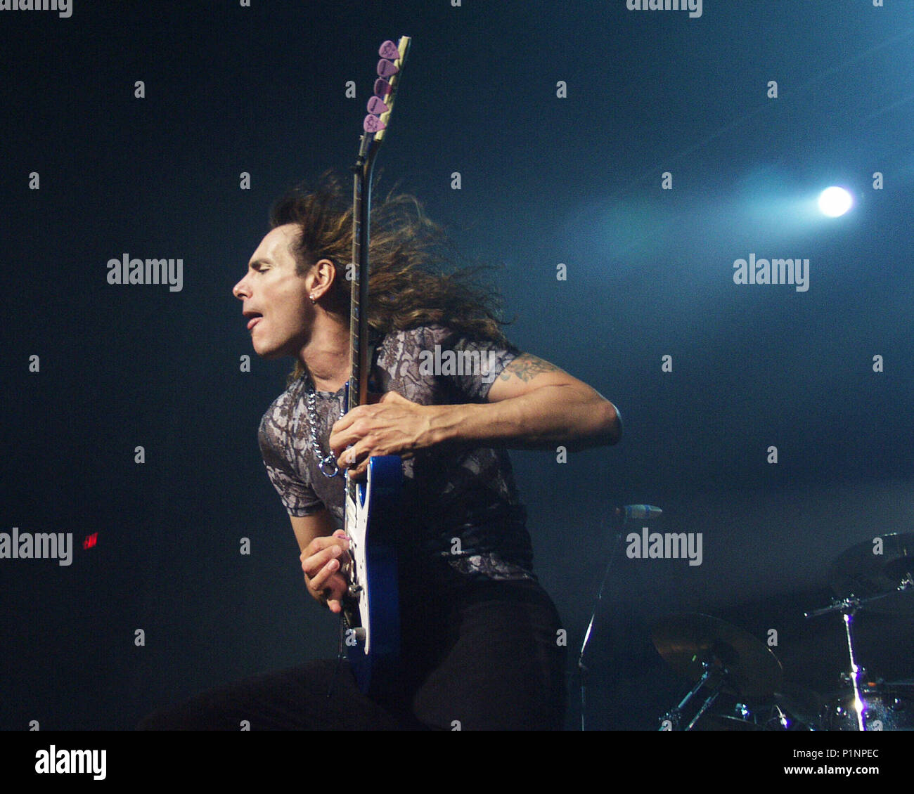 ATLANTA, GA - JULY 19: Guitarist Steve Vai performs during the G3 Tour ...