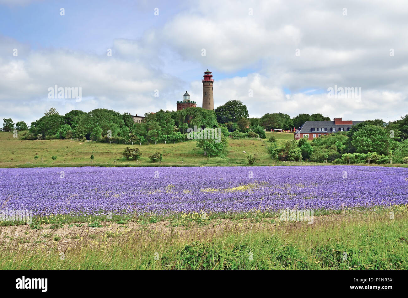 historic lighthouse at cape Arkona on the island of Rügen Stock Photo ...