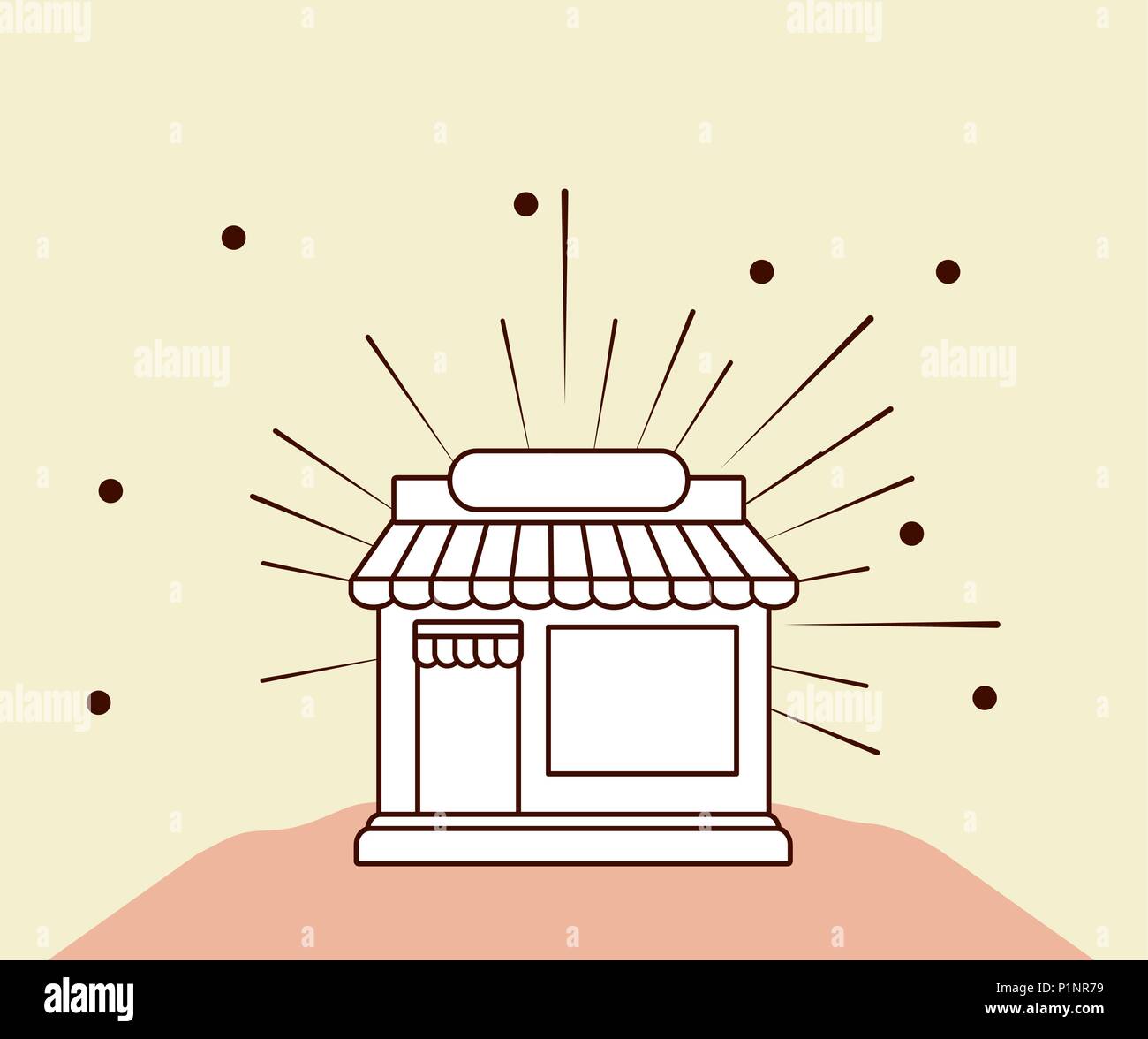 city store icon over yellow background, colorful design. vector ...