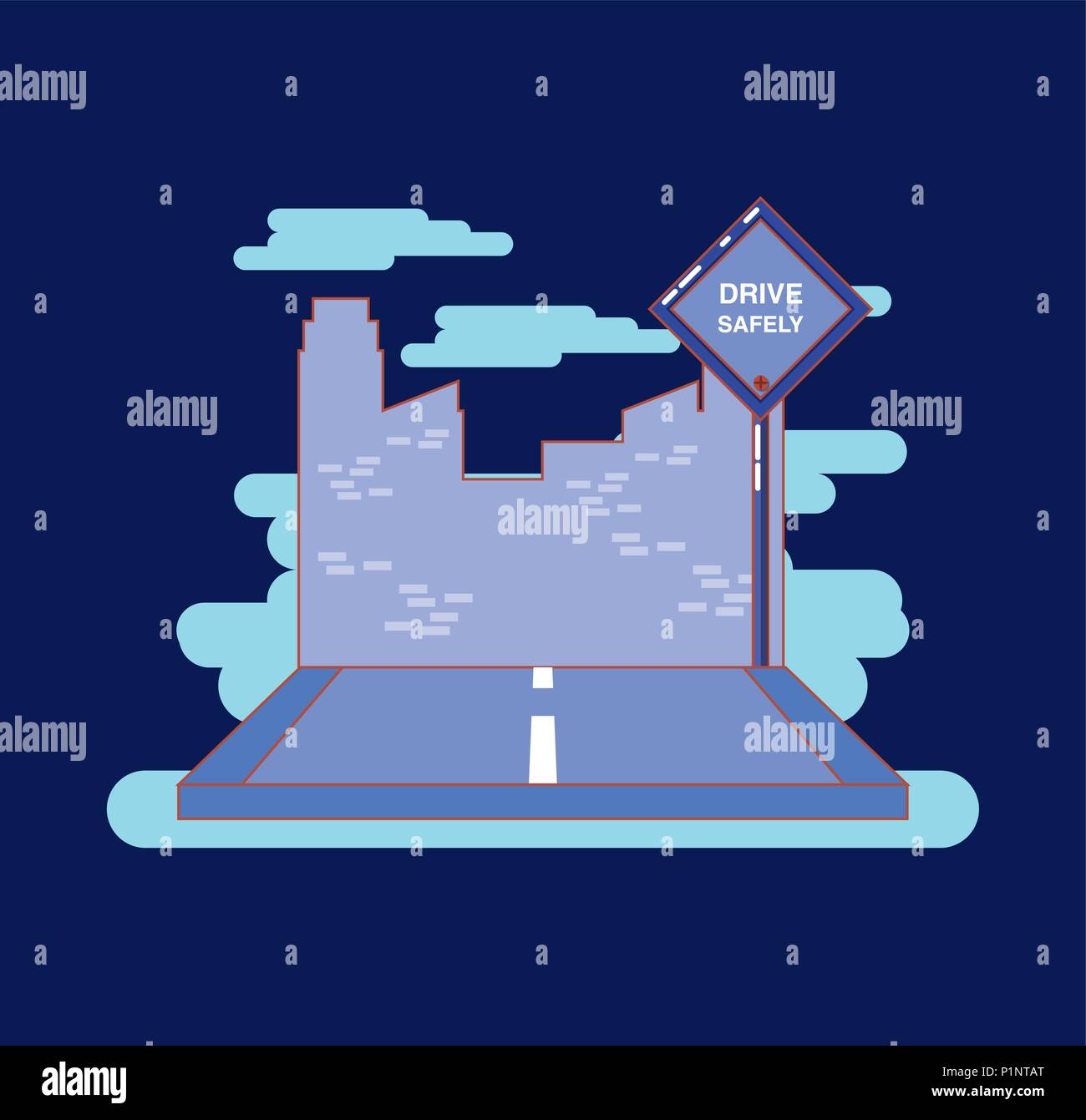 driver safely campaign label vector illustration design Stock Vector ...