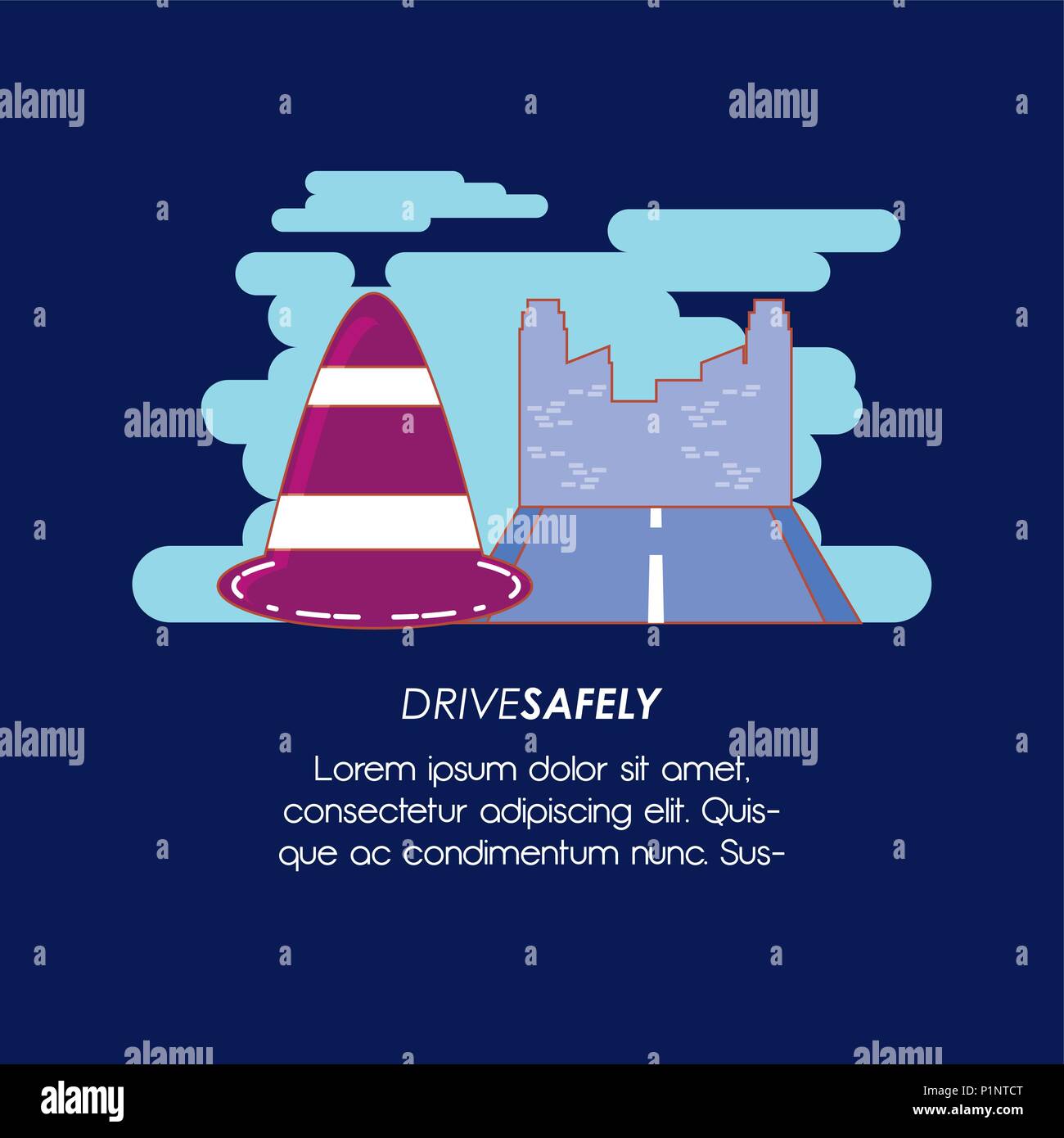 driver safely campaign label vector illustration design Stock Vector ...