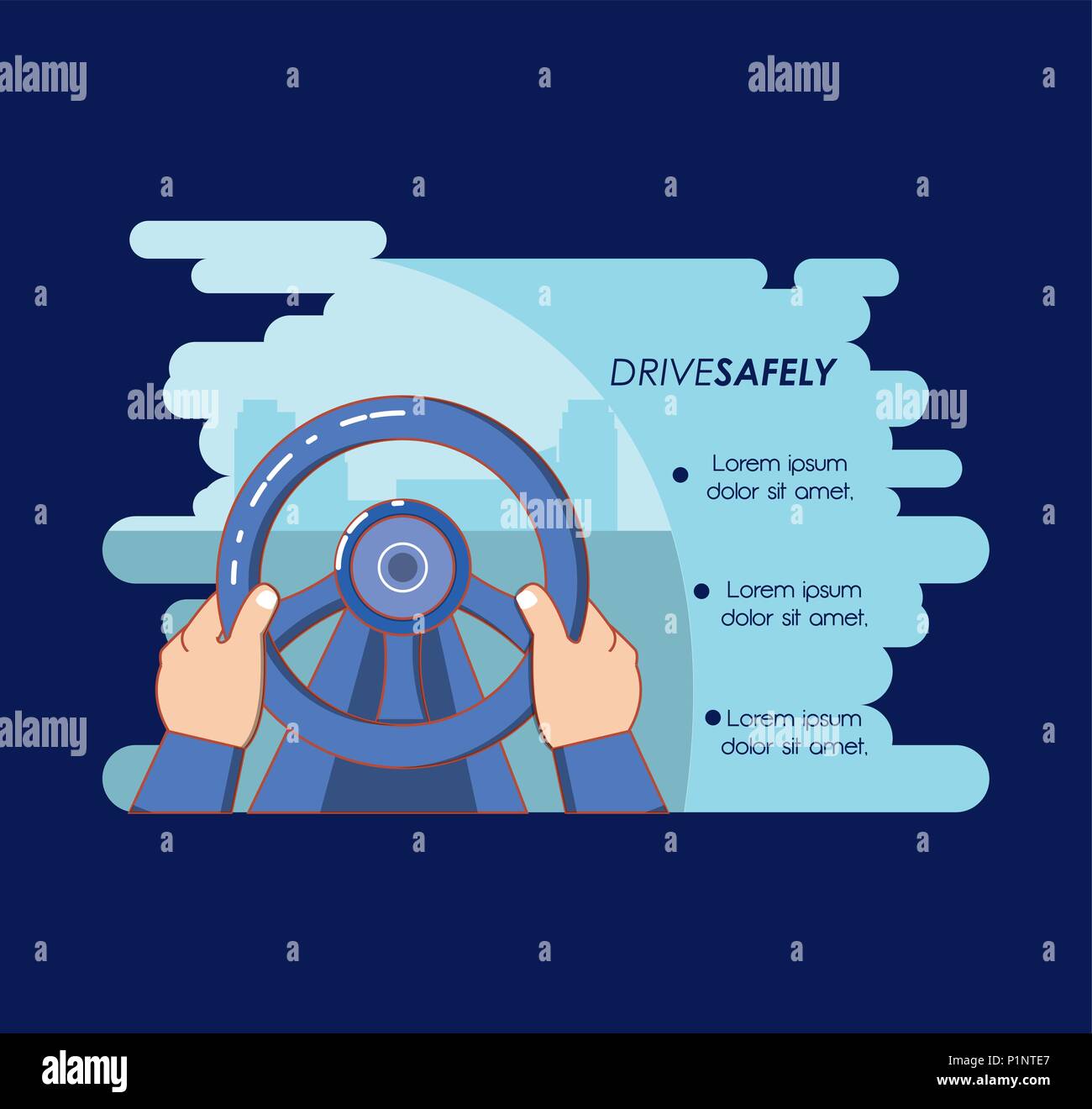 driver safely campaign label vector illustration design Stock Vector ...