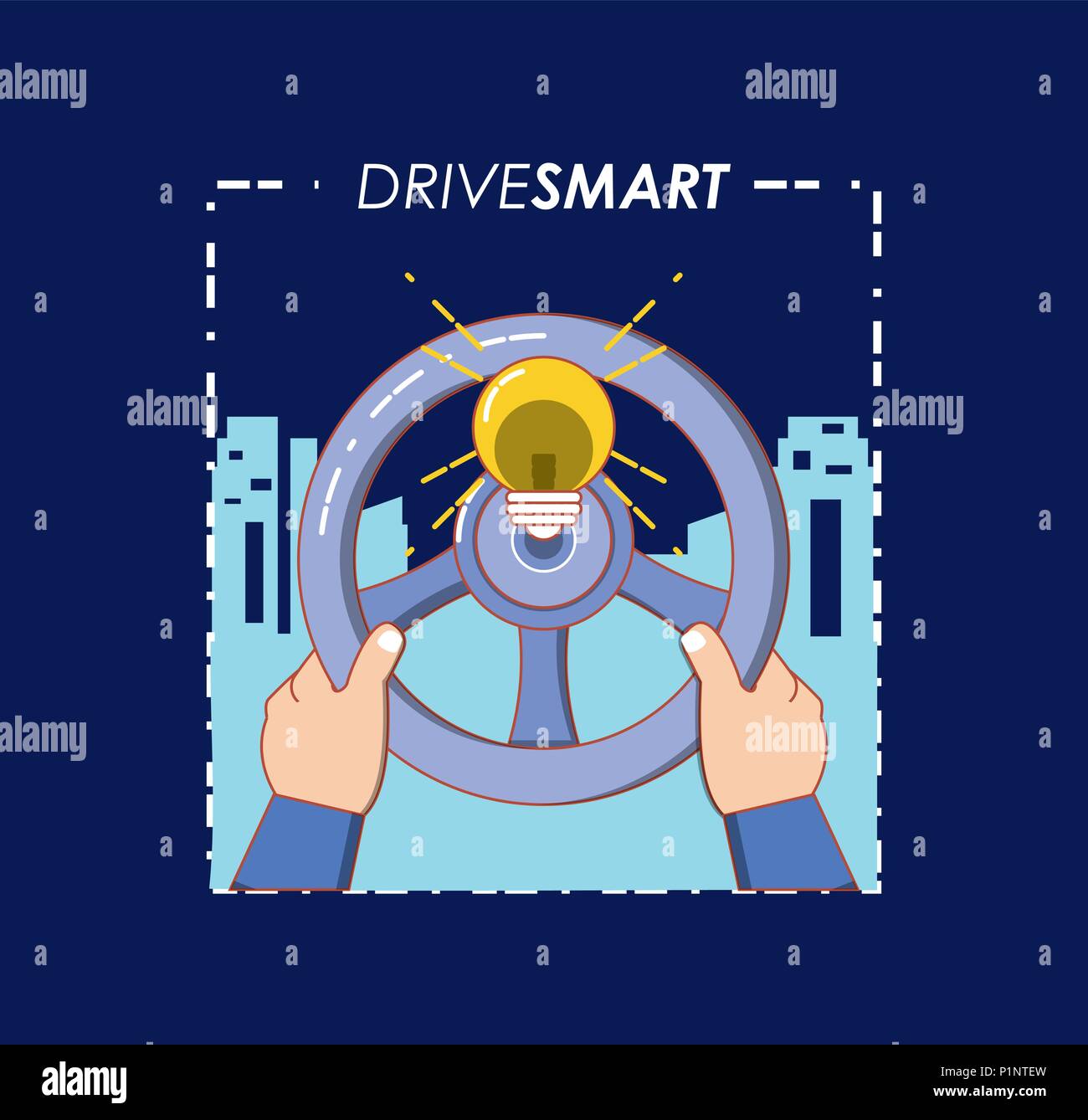 drive smart campaign label vector illustration design Stock Vector ...