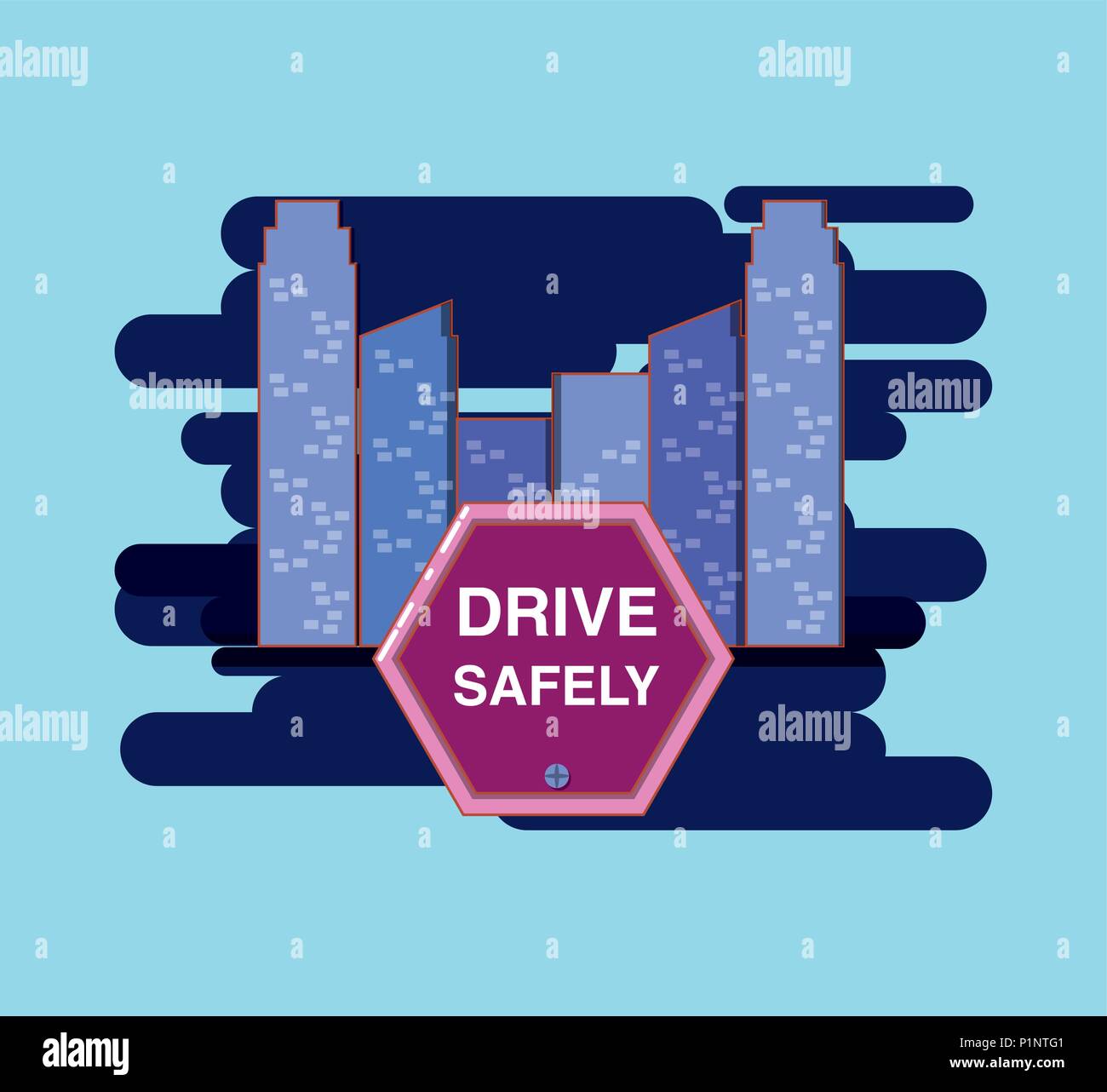 driver safely campaign label vector illustration design Stock Vector ...