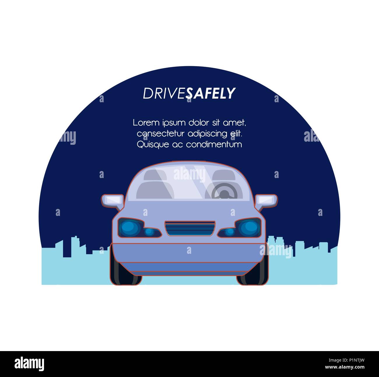 driver safely campaign label vector illustration design Stock Vector ...