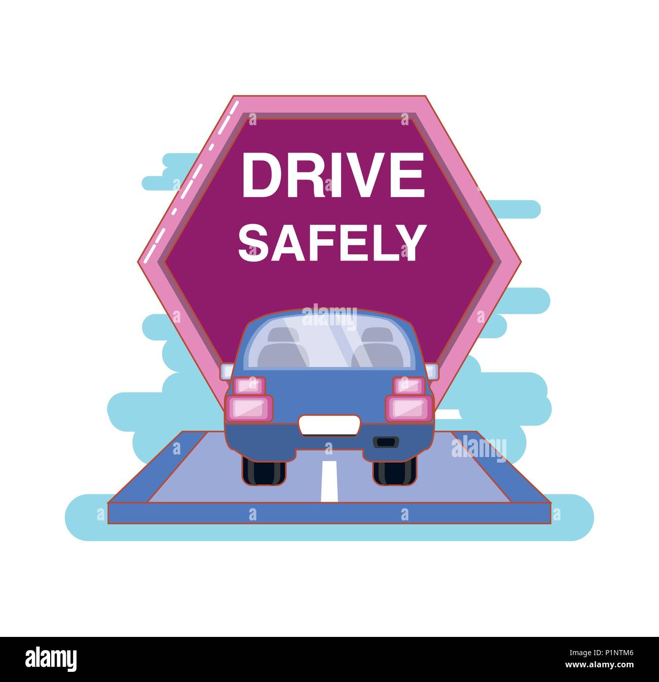 driver safely campaign label vector illustration design Stock Vector ...