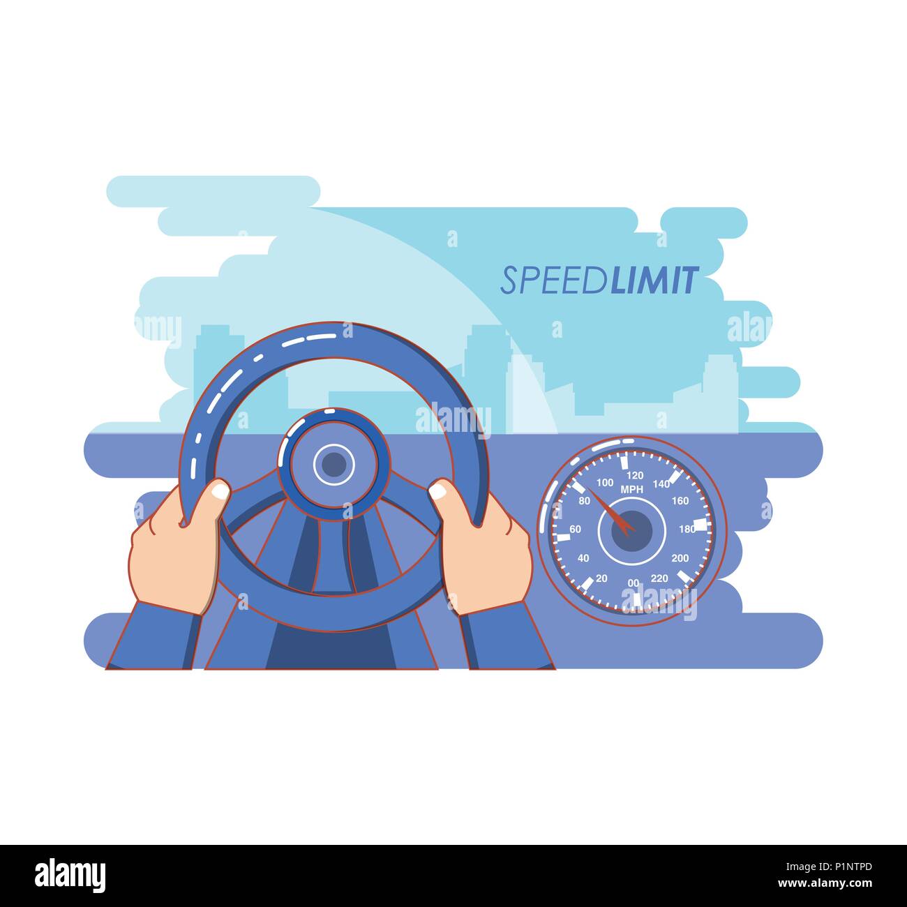 speed limit vehicle driving vector illustration design Stock Vector ...