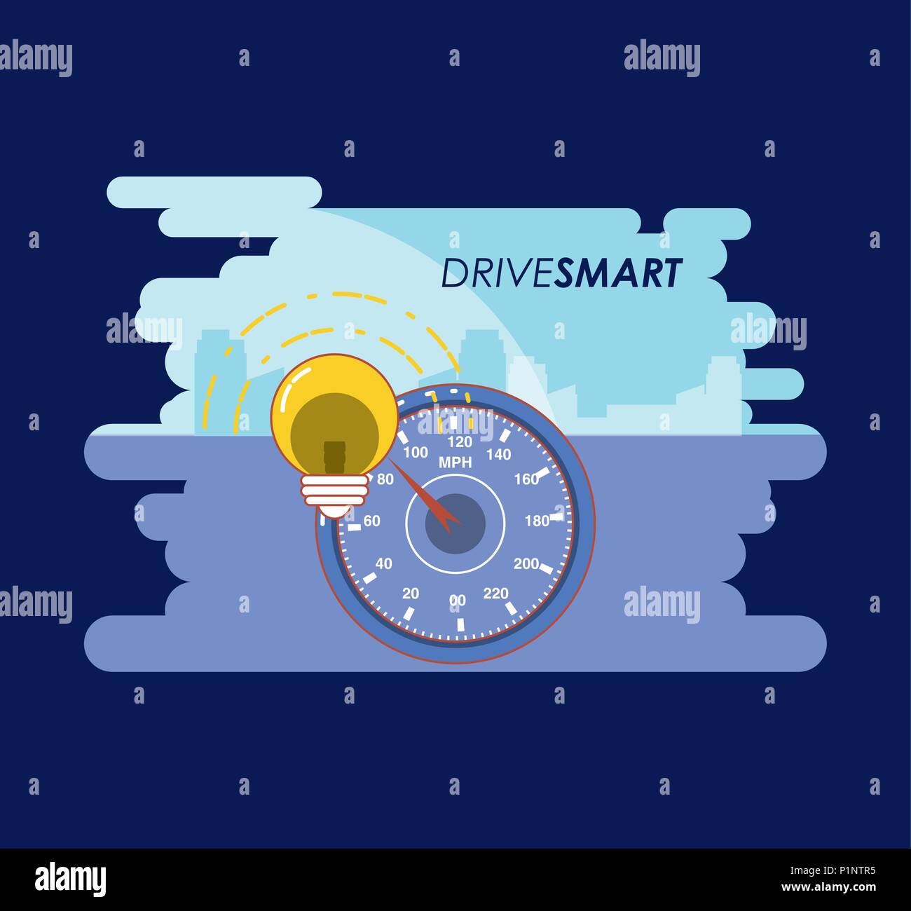 drive smart campaign label vector illustration design Stock Vector ...