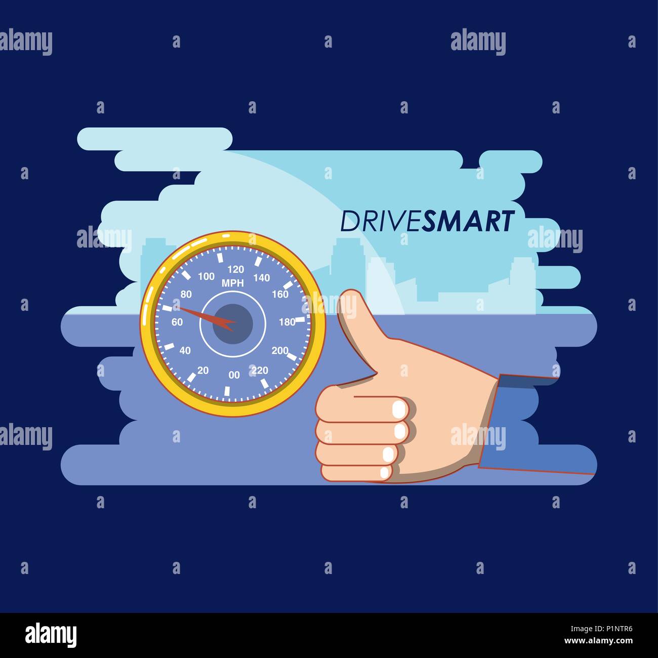 drive smart campaign label vector illustration design Stock Vector ...