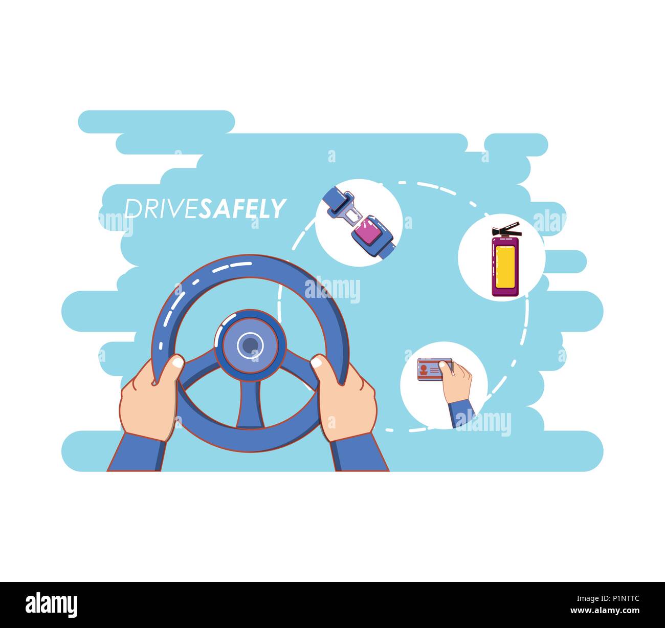 driver safely campaign label vector illustration design Stock Vector ...