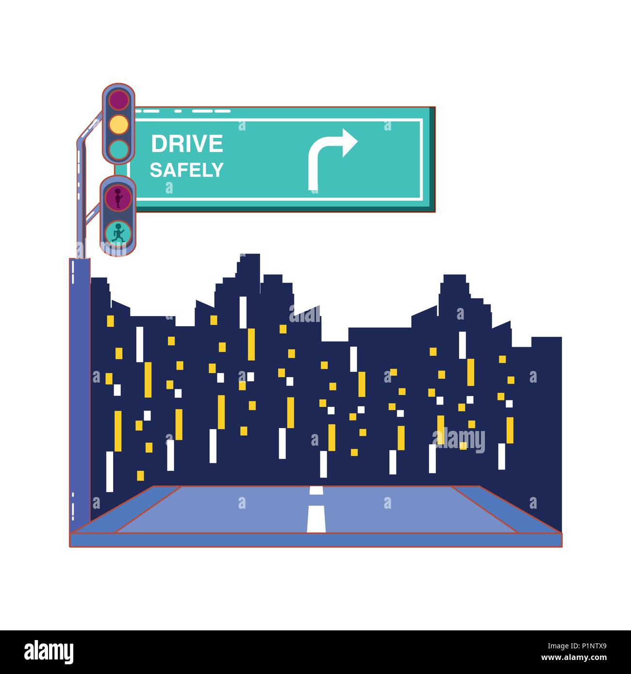 driver safely campaign label vector illustration design Stock Vector ...