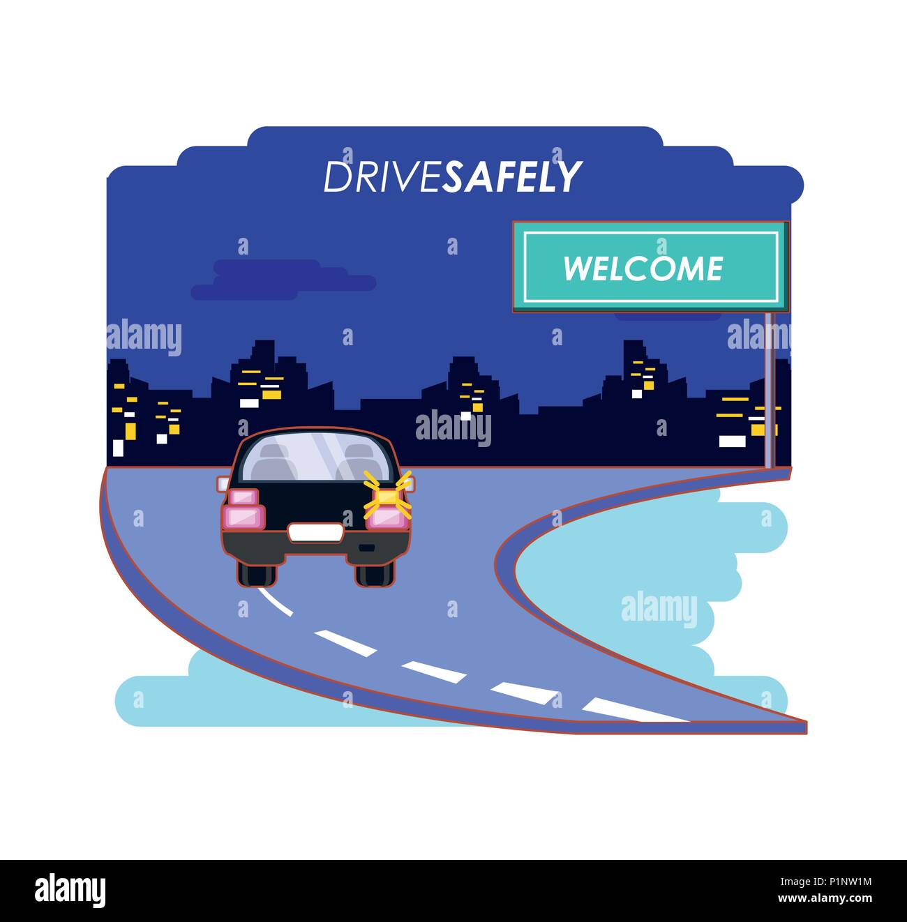 driver safely campaign label vector illustration design Stock Vector ...
