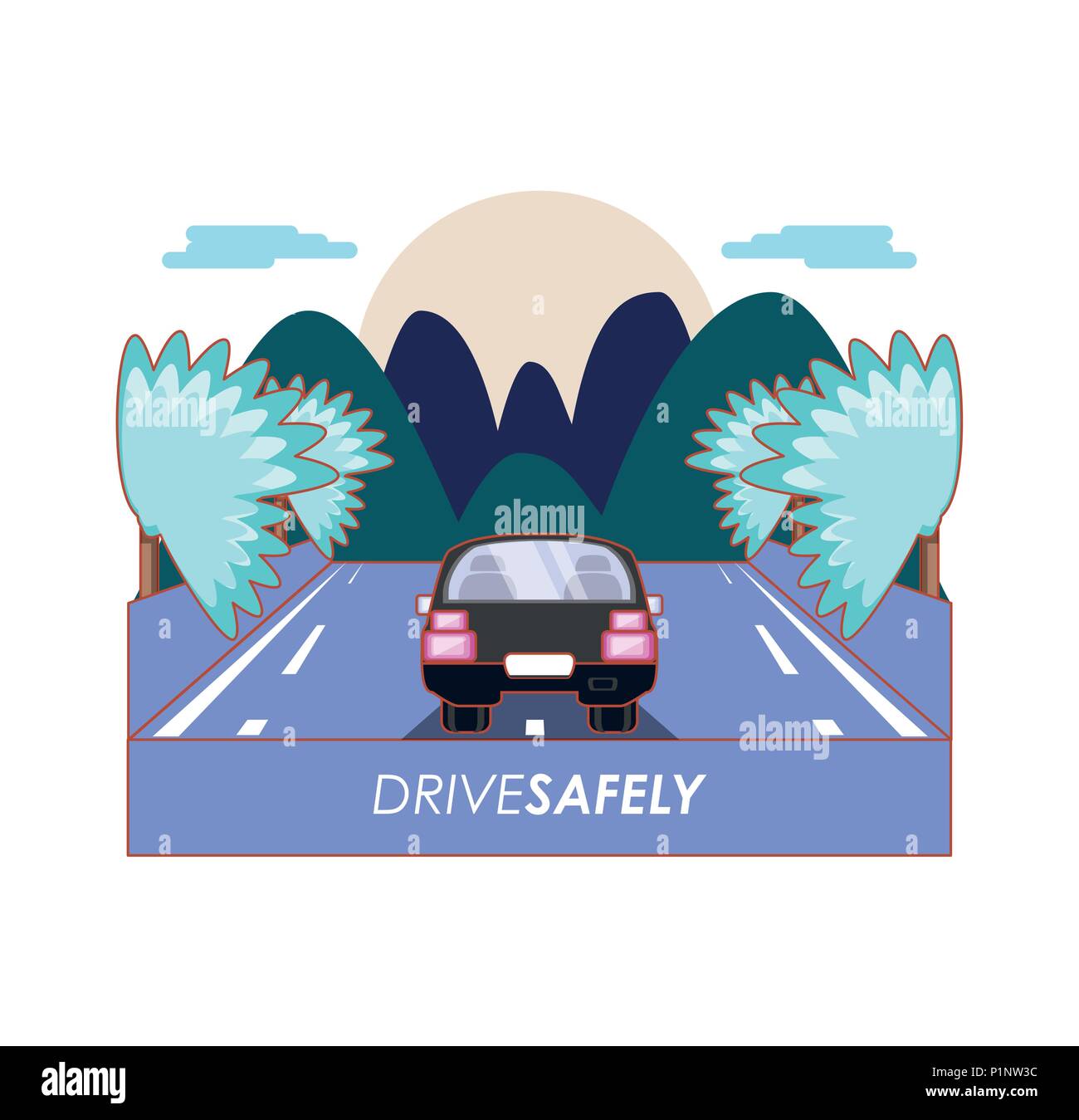 driver safely campaign label vector illustration design Stock Vector ...