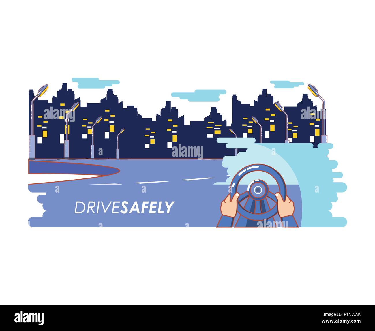 driver safely campaign label vector illustration design Stock Vector ...