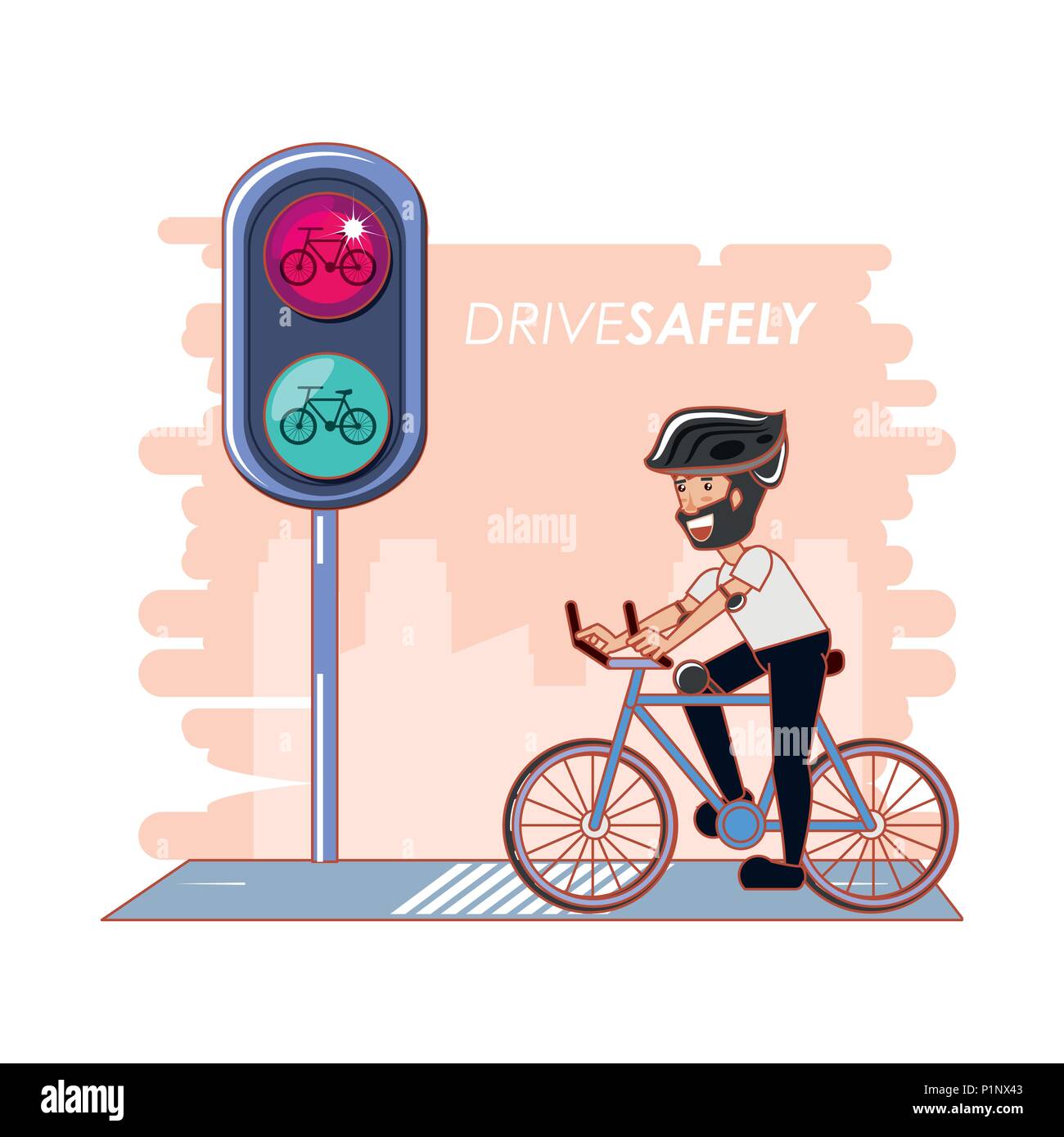 Road cycling safety campaign Stock Vector Images - Alamy