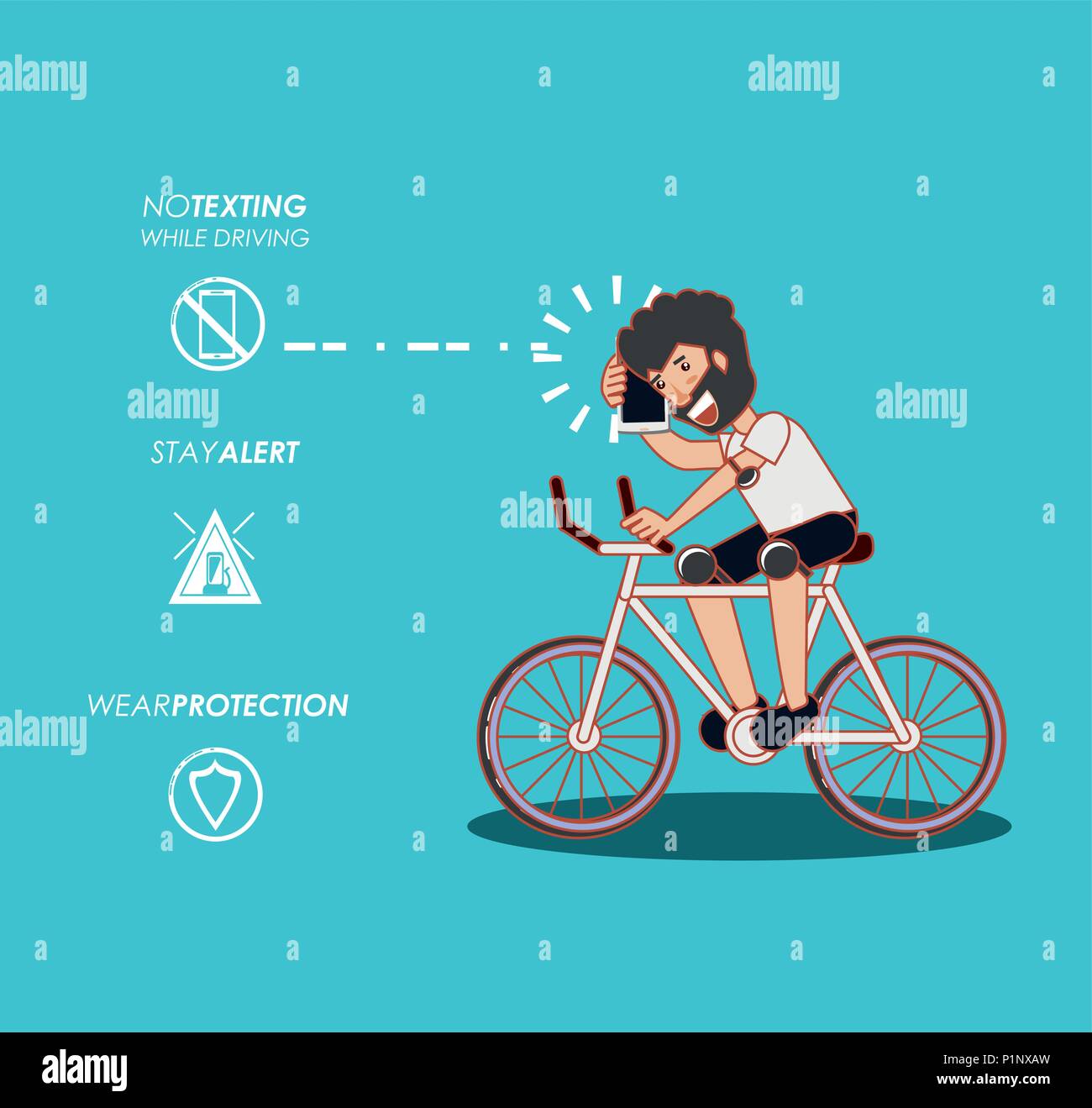 people in bicycle drive safely campaign vector illustration design ...