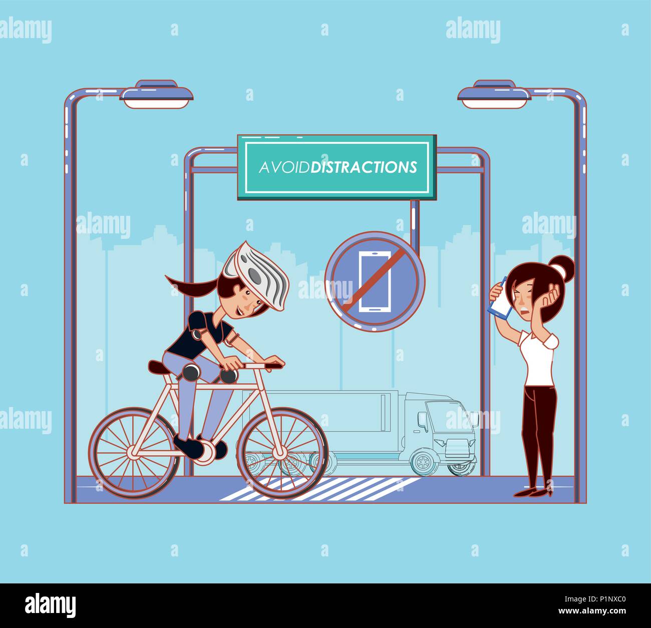 Road cycling safety campaign Stock Vector Images - Alamy