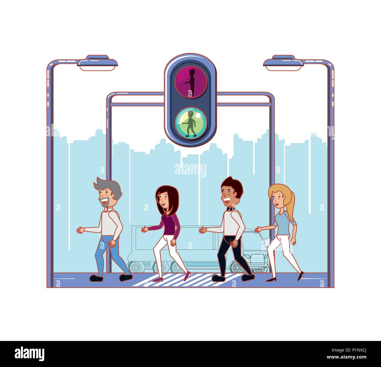 people in bicycle drive safely campaign vector illustration design ...