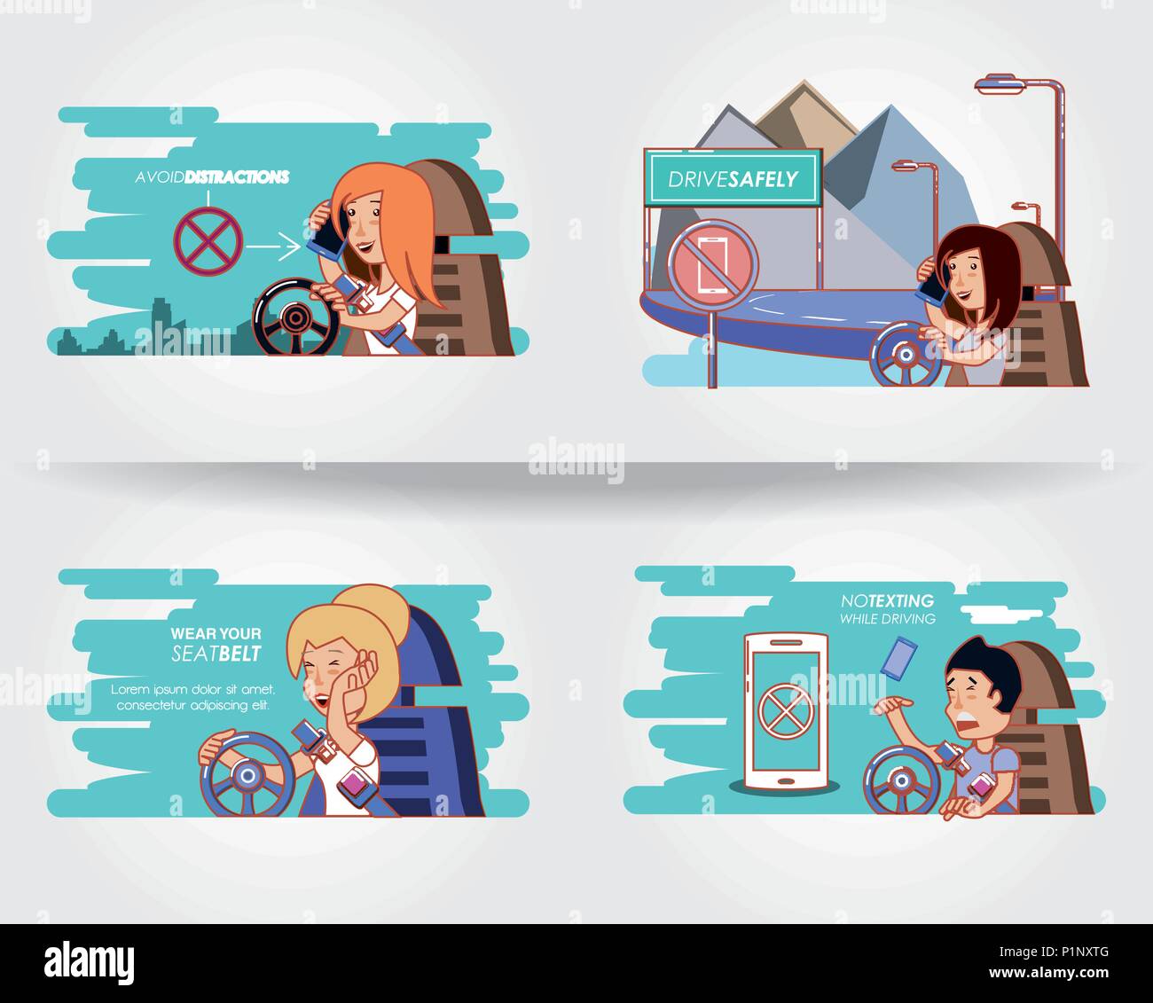 Dangerous distractions illustration hi-res stock photography and images ...