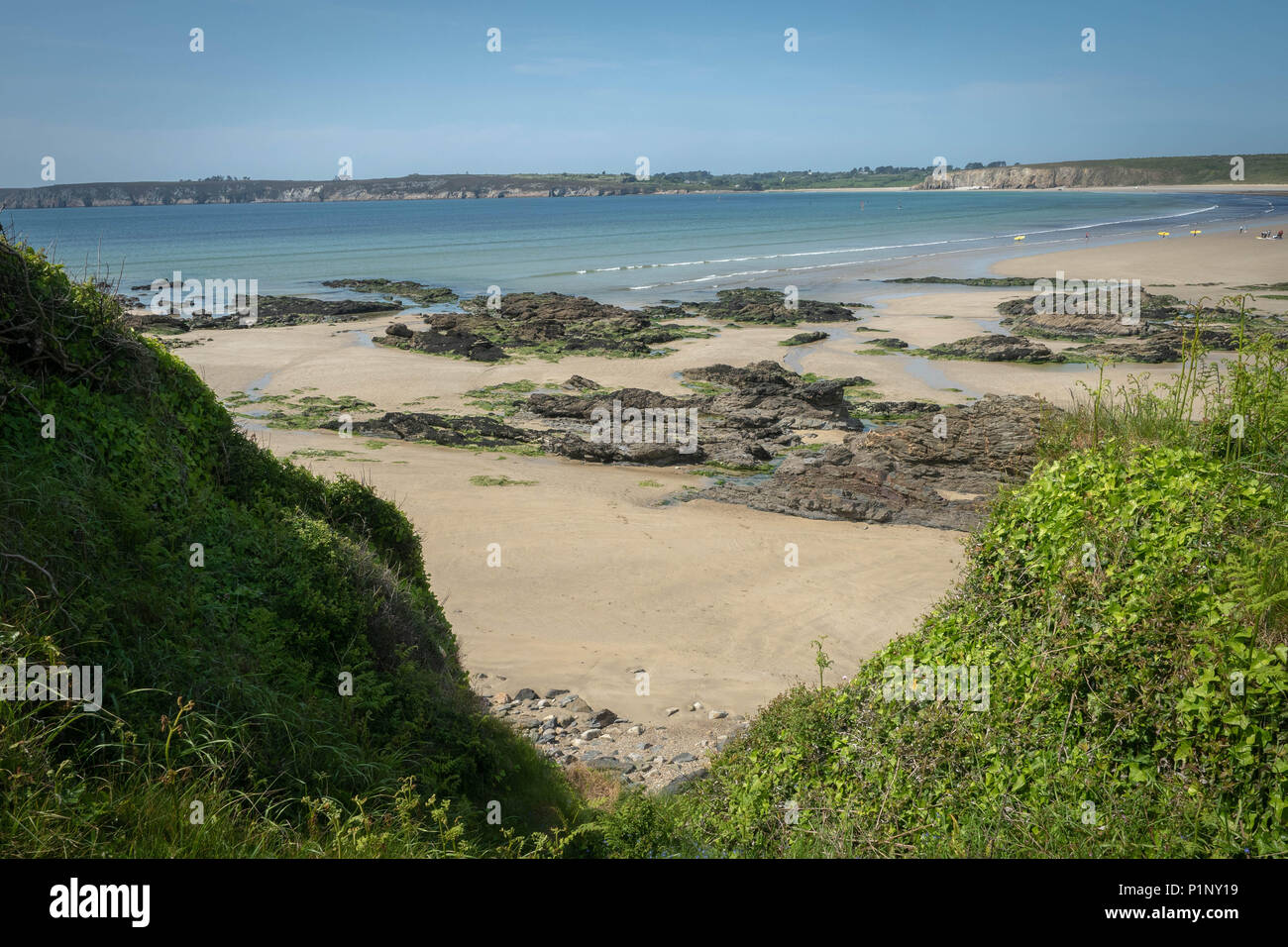 Crozon, Morgat on the Brittany coast path in Northern France in mid May ...