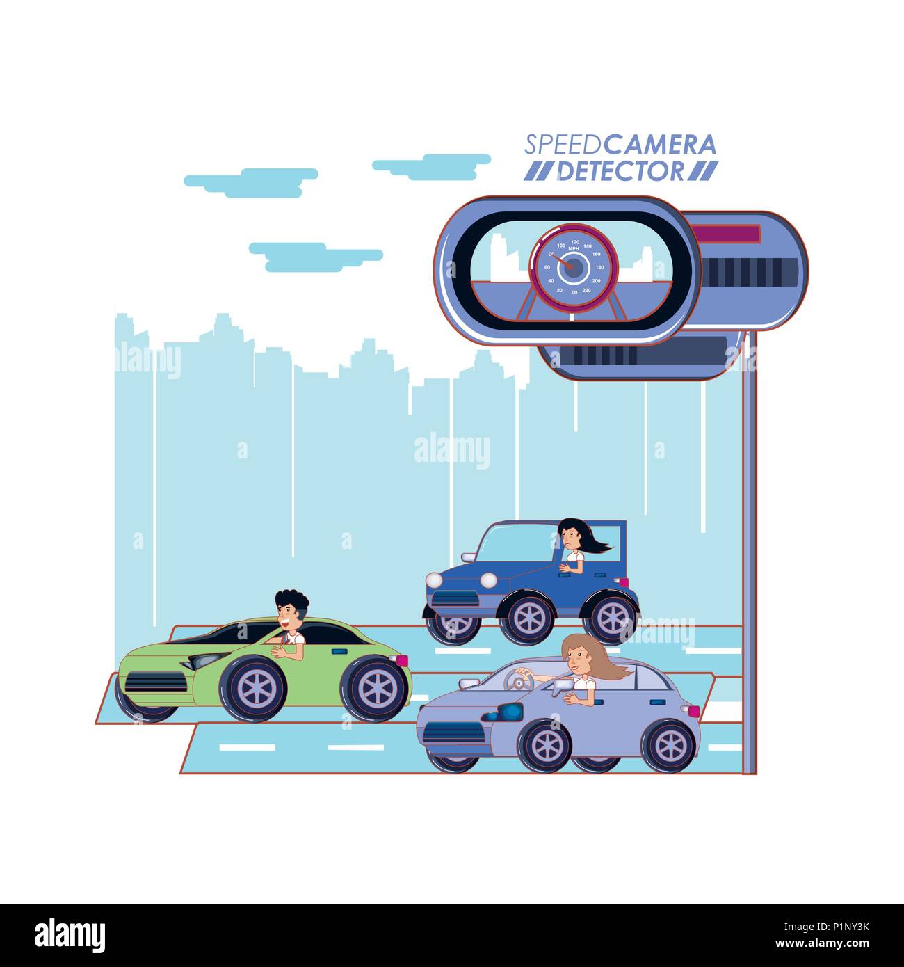 Laser speed detector Stock Vector Images - Alamy