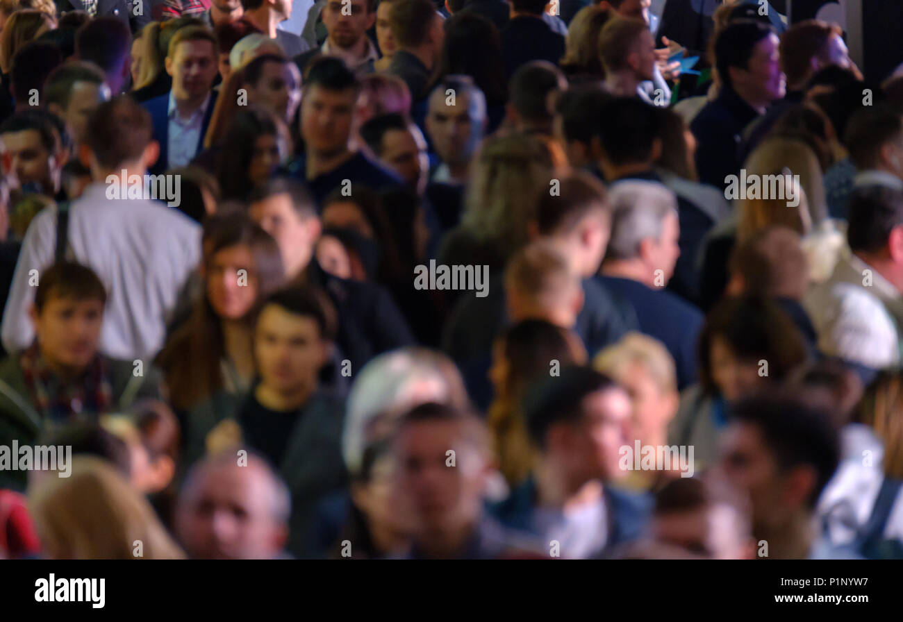 Crowd of walking people walking indoors Stock Photo - Alamy