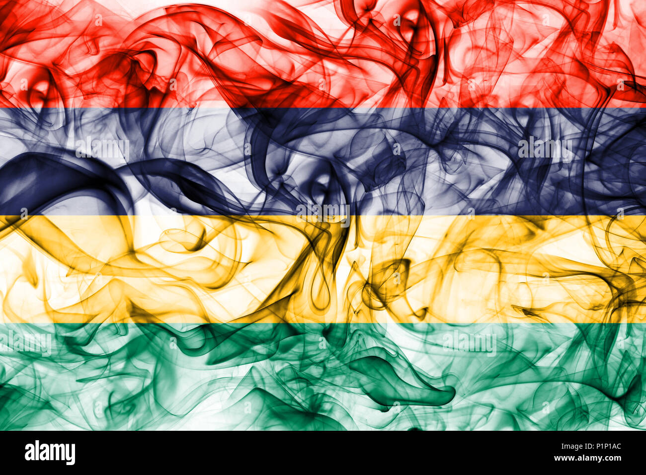 Mauritius smoke flag Stock Photo - Alamy