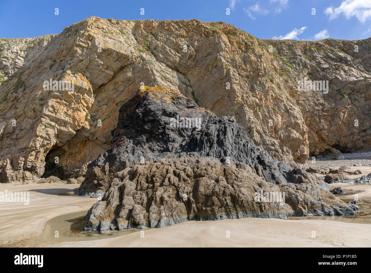 Crozon, Morgat on the Brittany coast path in Northern France in mid May ...