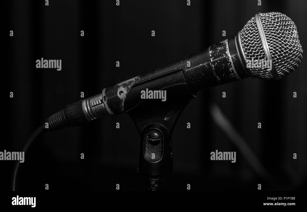 the old dynamic vocal microphone, space for text Stock Photo - Alamy