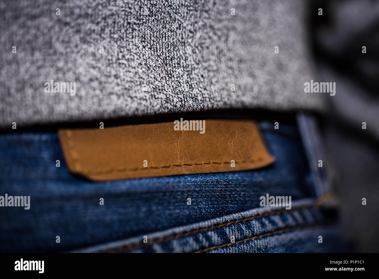 men jeans, rear view closeup, stylish things Stock Photo - Alamy