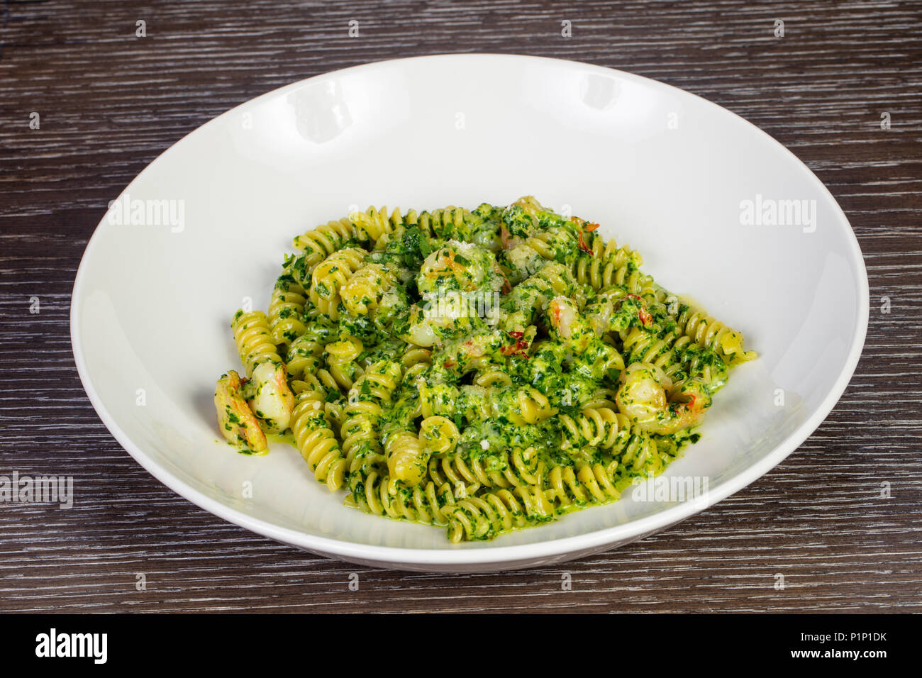Tasty fusilli "Prato Verde" with herbs Stock Photo - Alamy