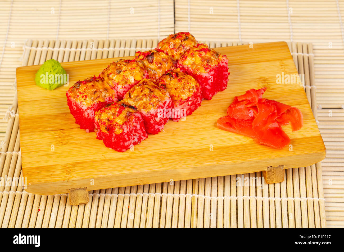 Delicious sapporo baked sushi rolls Stock Photo - Alamy