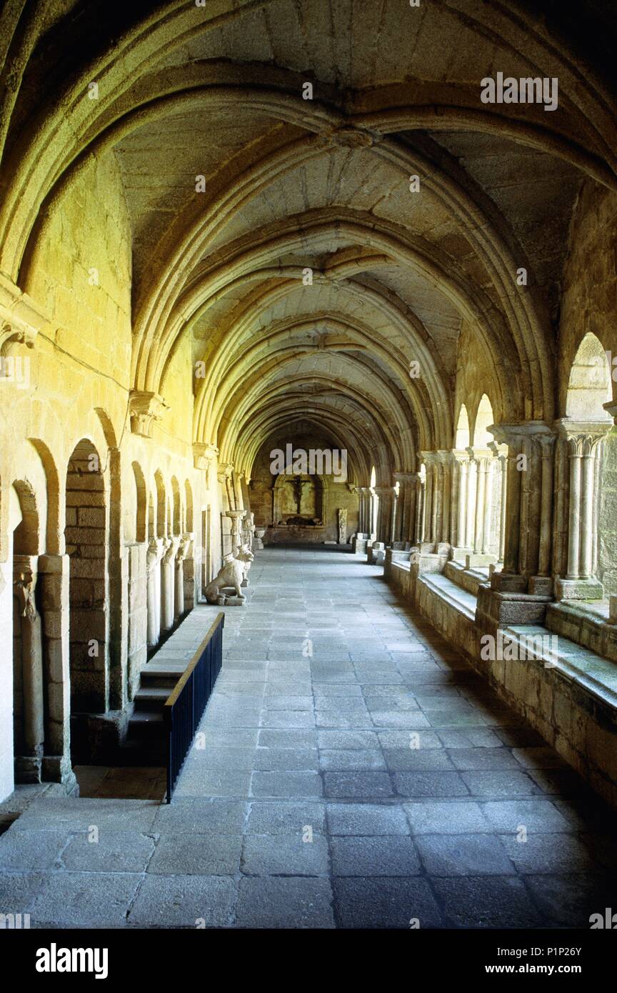Tui, Cathedral; romanesque cloister Stock Photo - Alamy