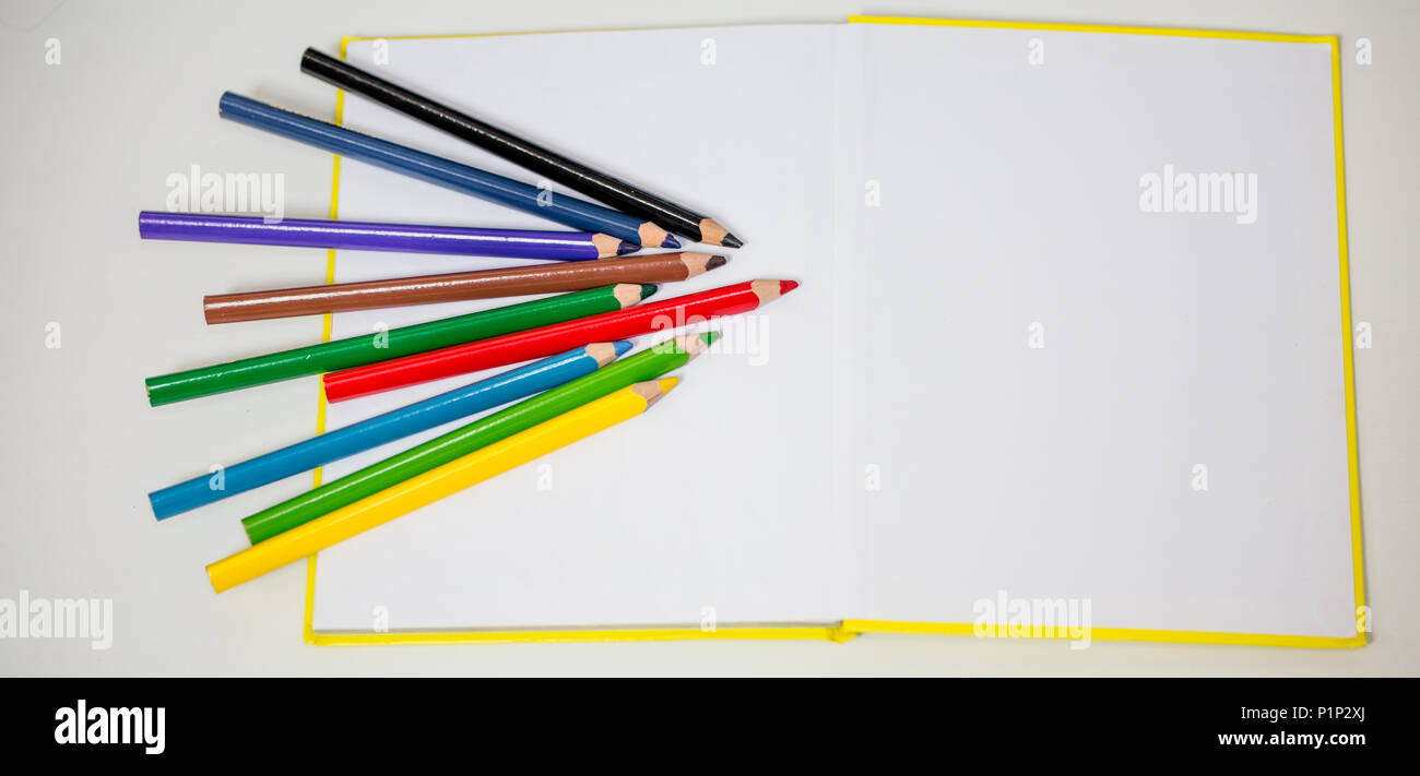 Colored Paper Scissors Glue Pencil High Resolution Stock Photography ...