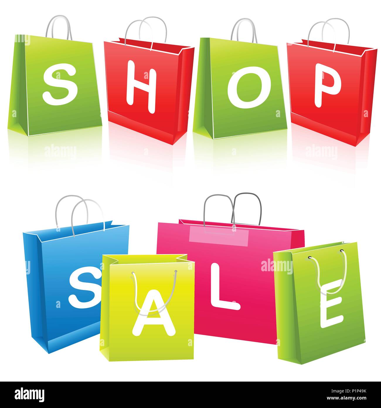 Sale poster shopping bags Stock Vector Images - Alamy