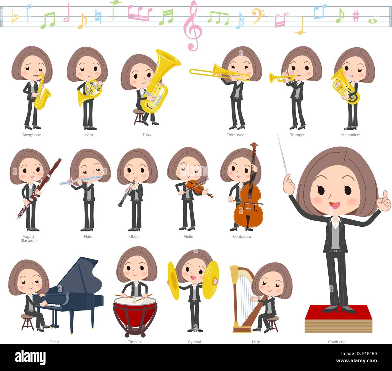 A set of women on classical music performances. There are actions to ...