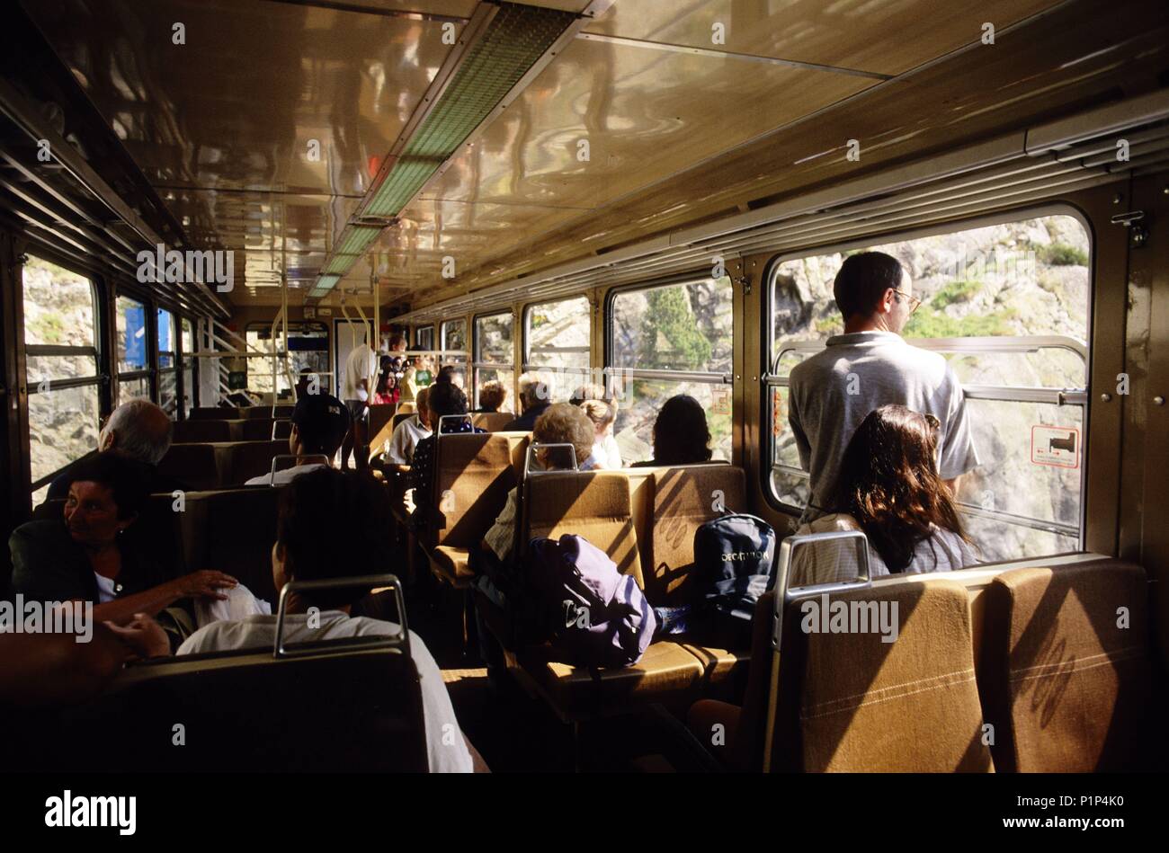 Núria, mountain train from Ribes (El Ripollés region Stock Photo - Alamy