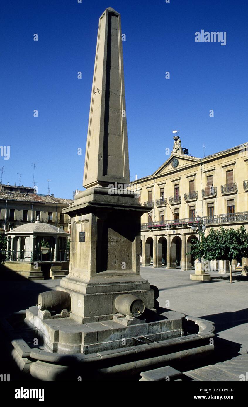 Tafalla; Plaza del / Ayuntamiento (town hall) square Stock Photo - Alamy