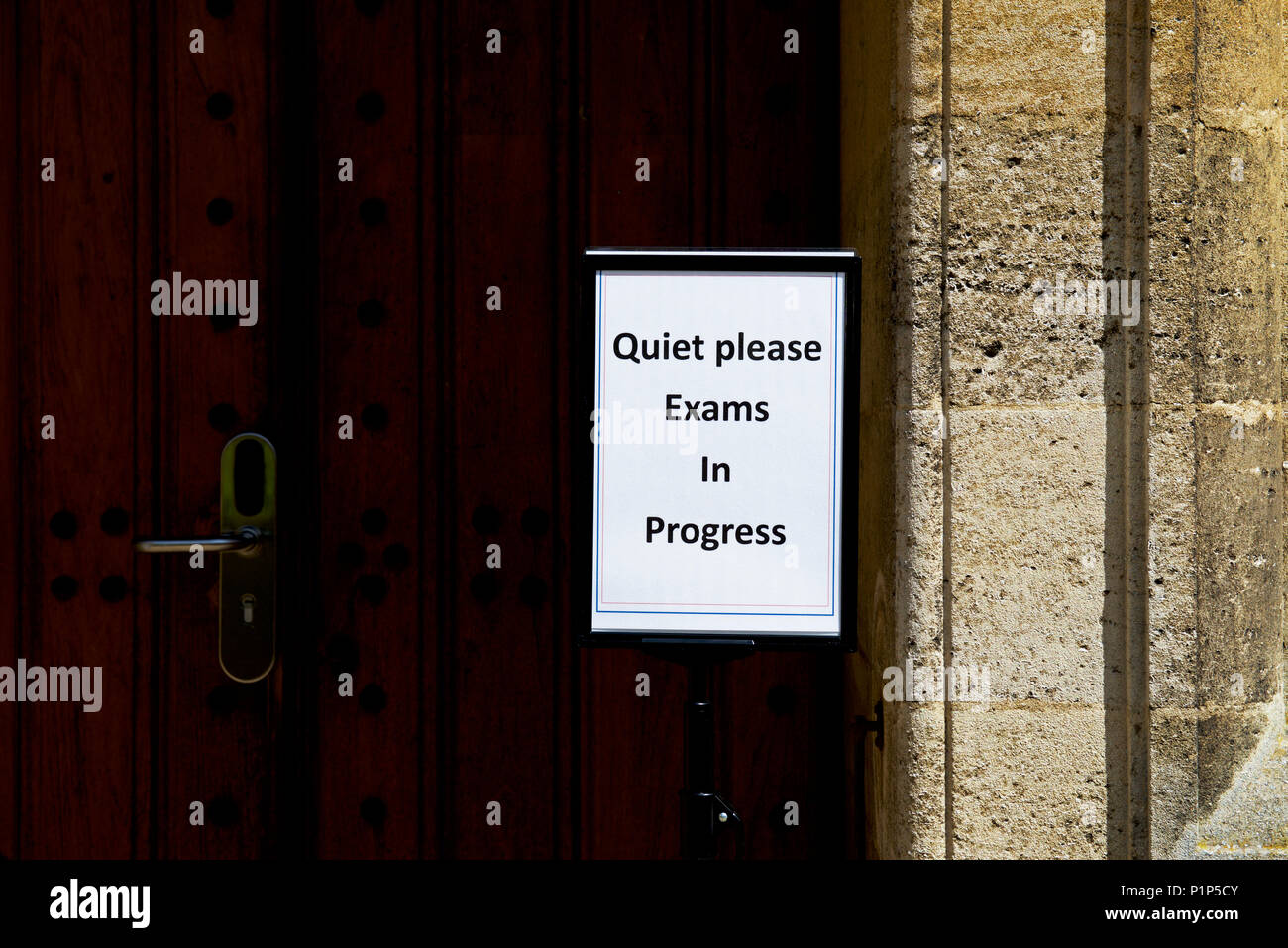 Sign: Quiet please, exams in progress, Uppingham School, Uppingham ...