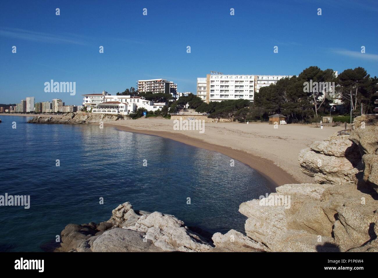 Platja d`Aro; playa de Cala Rovira (Costa Brava Stock Photo - Alamy