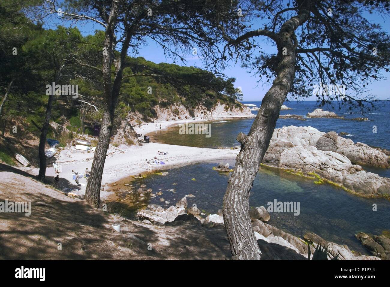 Palamós / Cala Estreta / playa nudista (Costa Brava Stock Photo - Alamy